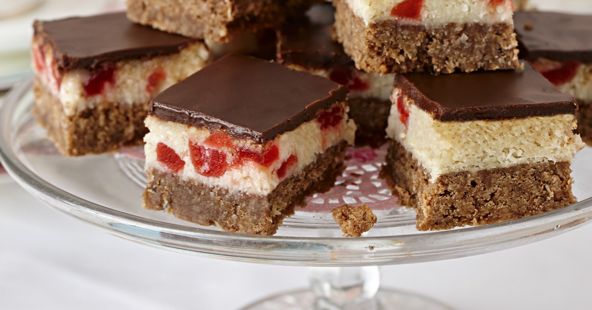 Cherry Ripe Slice Recipe | myfoodbook | Make a cookbook with Cadbury Kitchen recipes.